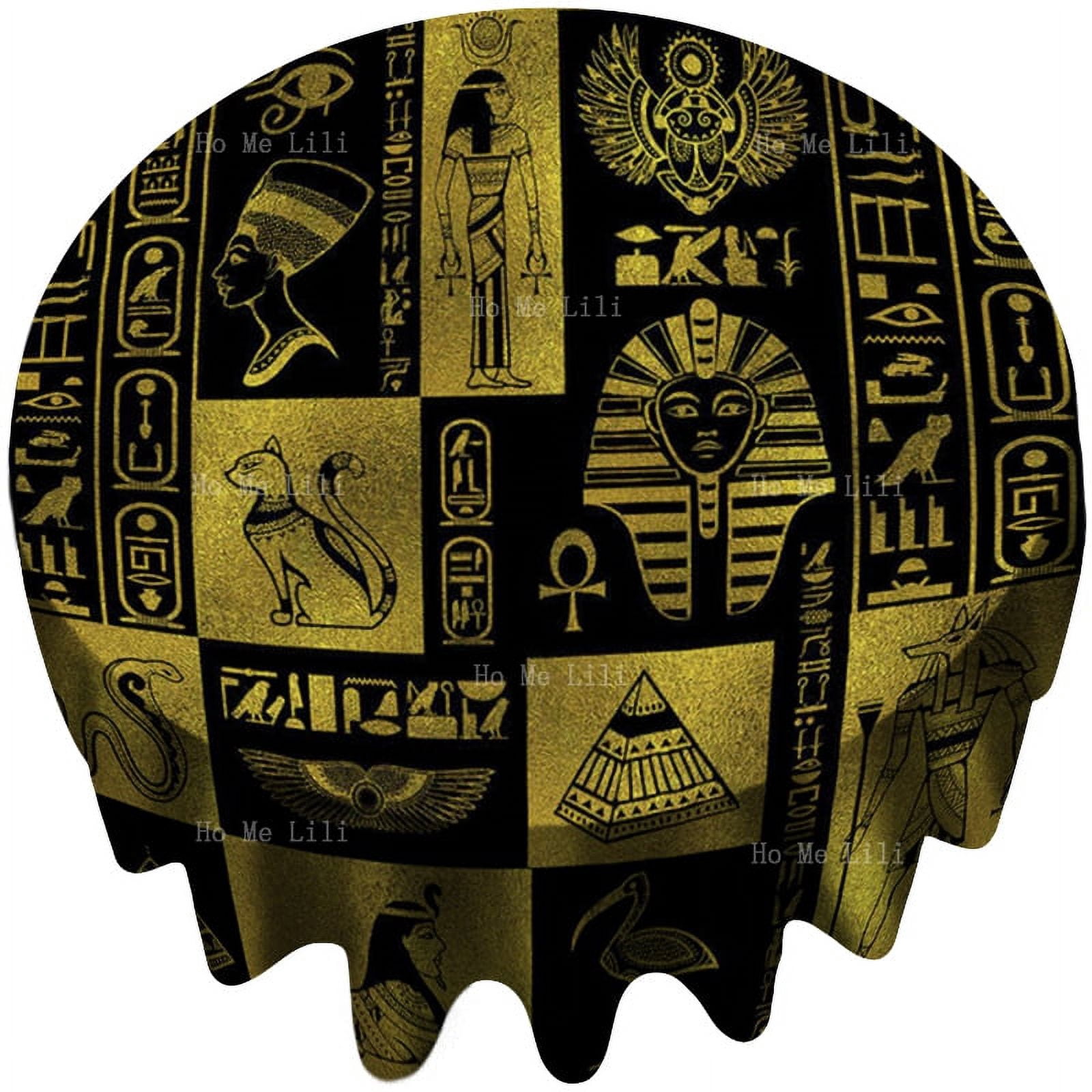 African Ethnic Woman Art Antique Gold Figures And Hieroglyphics Ancient ...