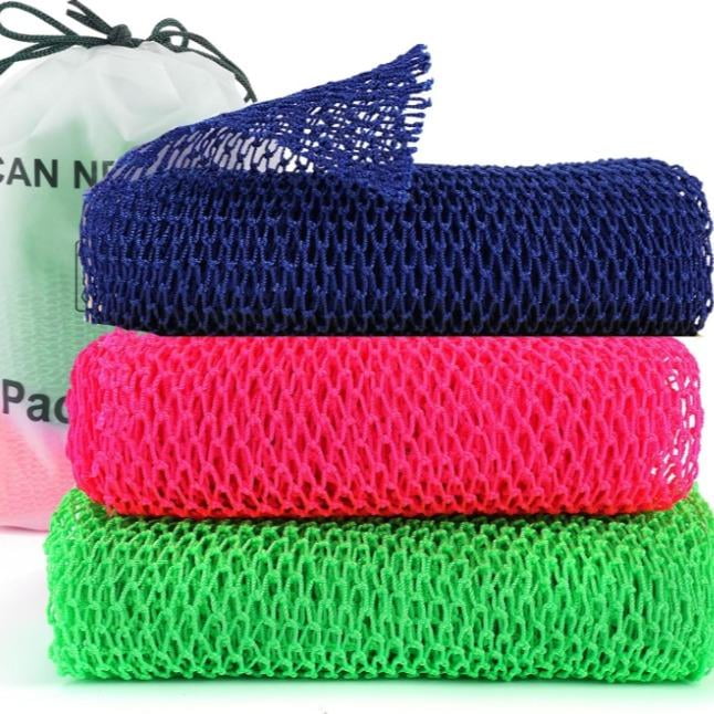 African Exfoliating Net Loofah Exfoliating Body Scrubber, Long Nylon ...