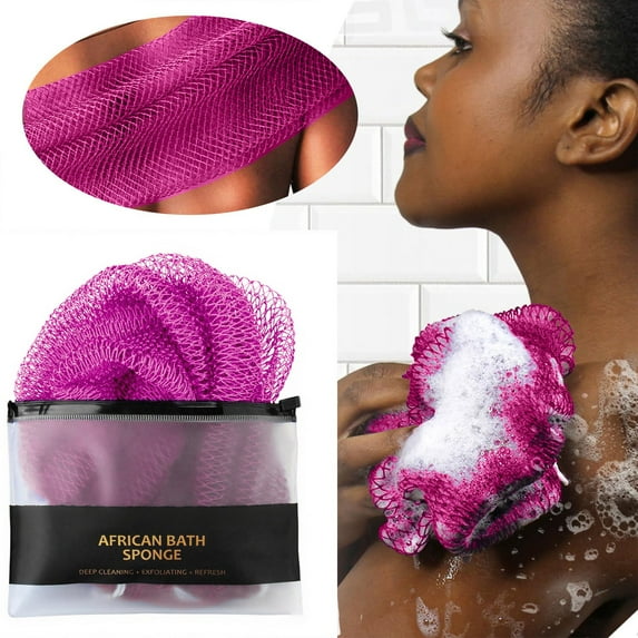 African Exfoliating Net Sponge Authentic, 45 inches Exfoliating Body ...
