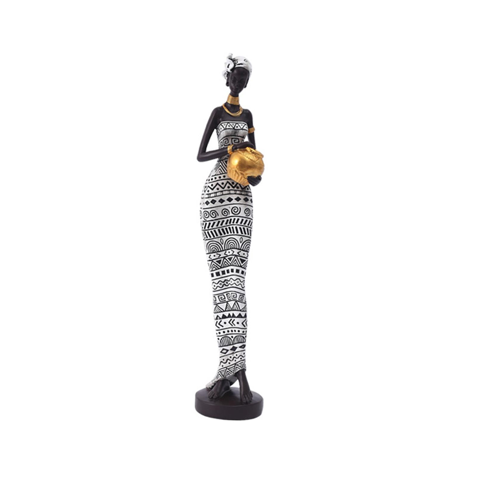 African Figurine Women Figure Statue Ornaments Centerpiece Tribal Lady ...