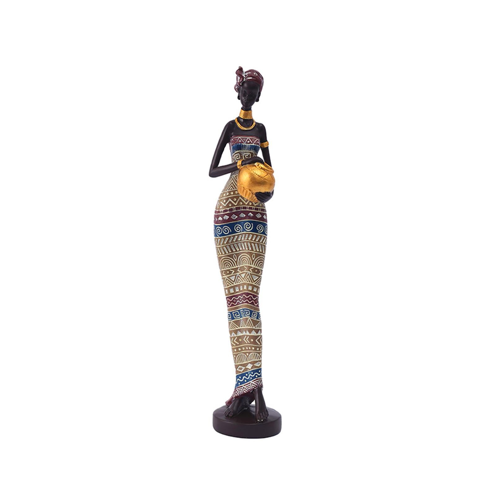 African Figurine Women Figure Statue Ornaments Centerpiece Tribal Lady ...