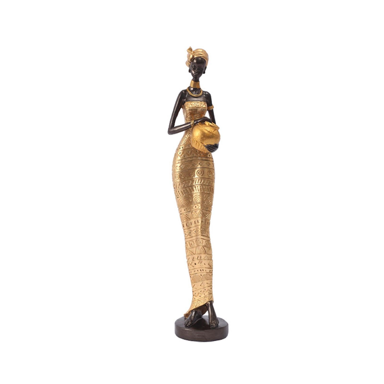 African Figurine Women Figure Statue Ornaments Centerpiece Tribal Lady ...