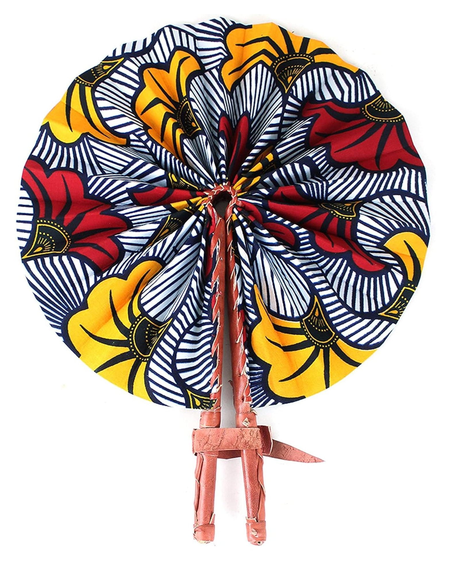 African Flower Print Folding Fan - Handheld Cooling Fan for Women ...
