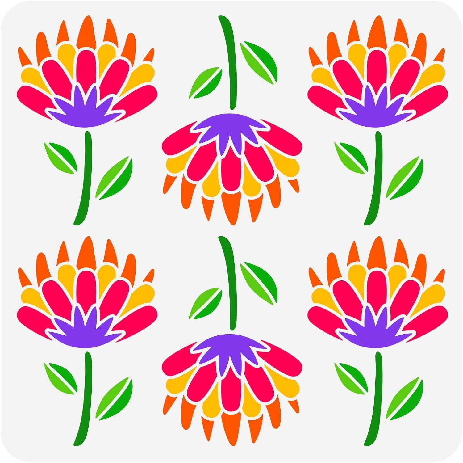 African Flower Stencil 11.8x11.8inch Reusable African Floral Drawing ...