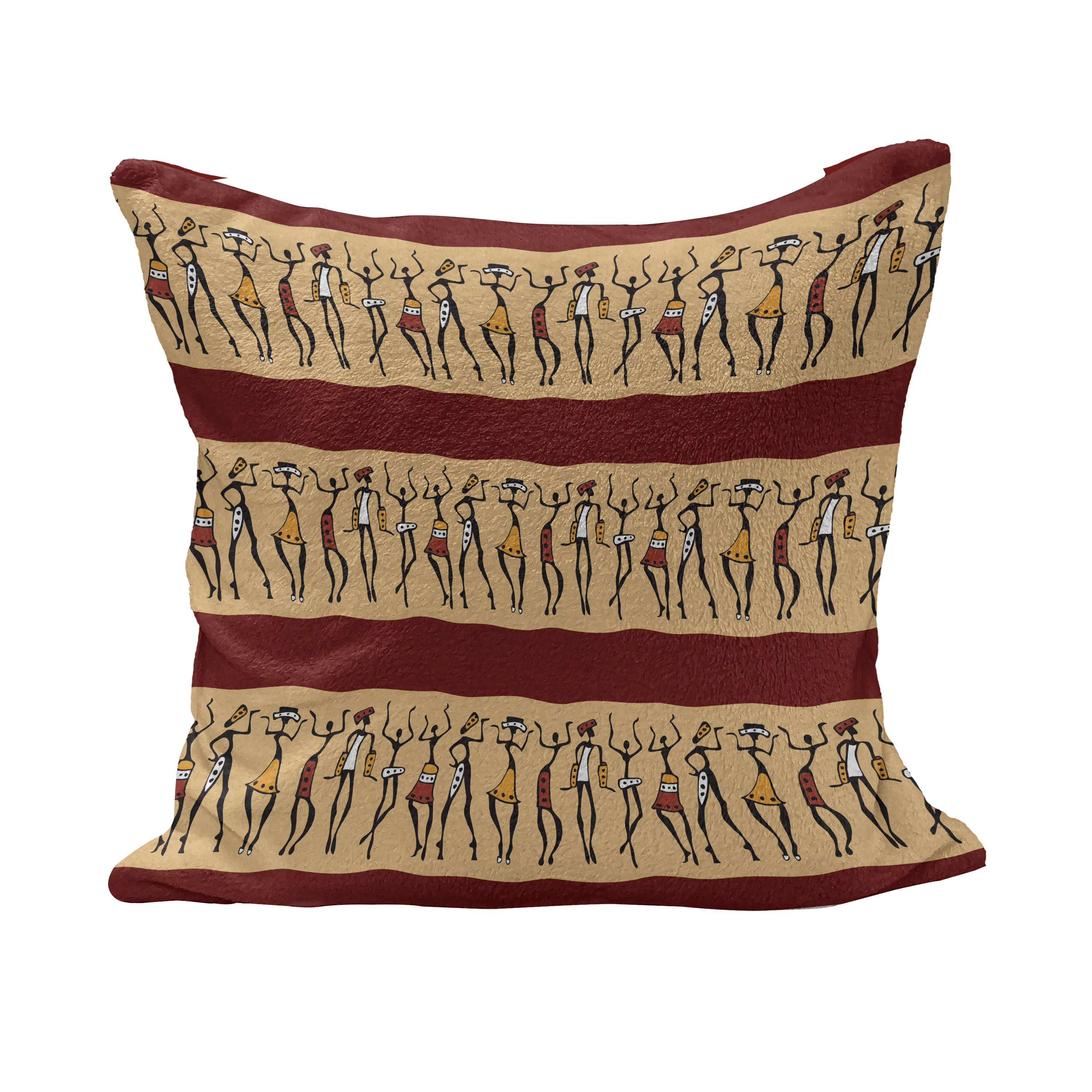 African Fluffy Throw Pillow Cushion Cover, Native Indigenous People ...