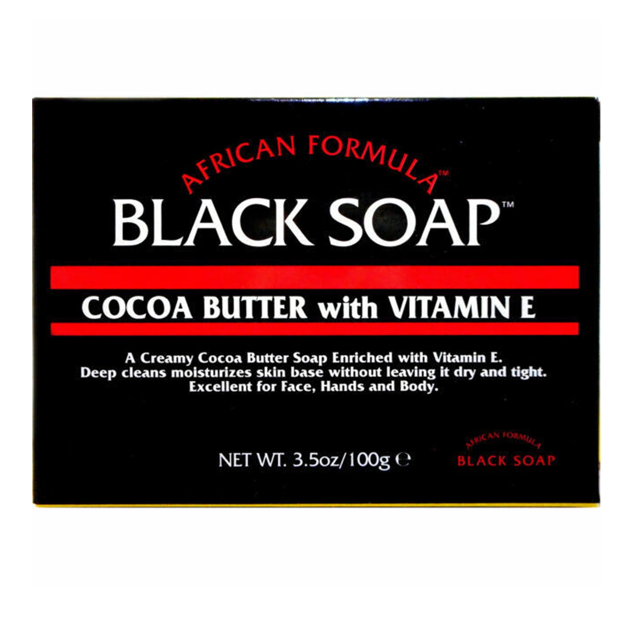 African Formula Black Soap with Cocoa Butter & Vitamin E, 3.5 Oz, 6 ...