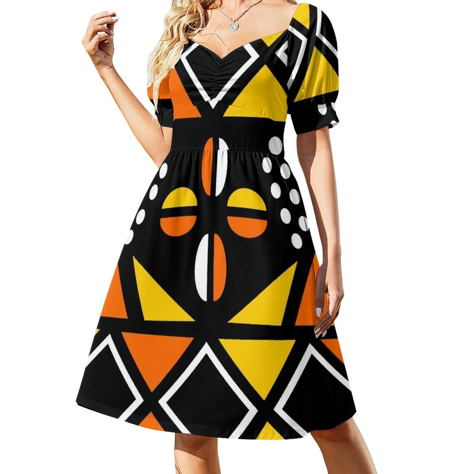 African Geometric Fabric Design Sleeveless Dress summer clothes for ...