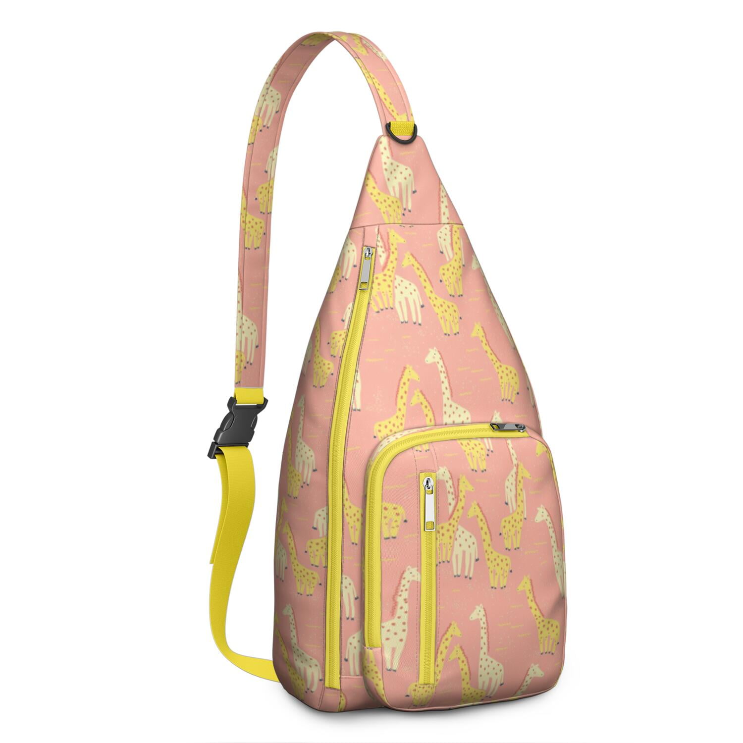 African Giraffe Sling Backpack - Wild Animal Skin Texture Print ...