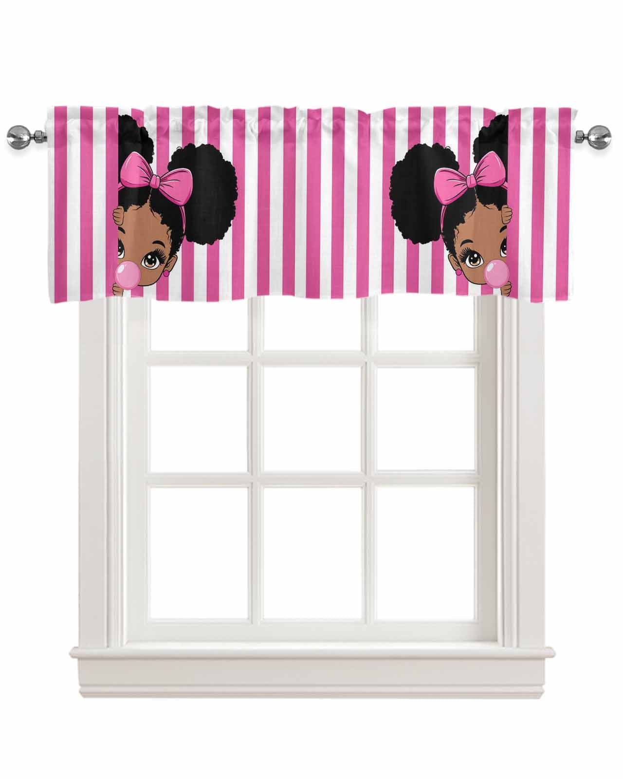 African Girl Kitchen Valances for Windows Farmhouse Linen Window ...