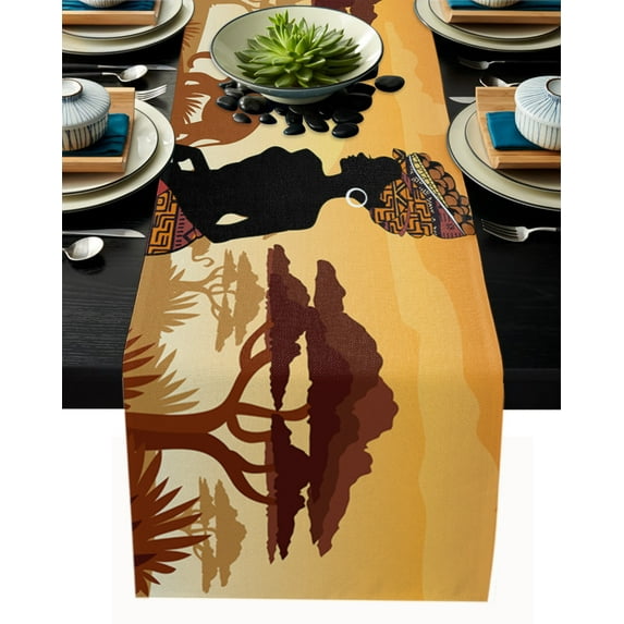 African Girl Table Runner for Dining Table Wedding ration Tablecloth ...