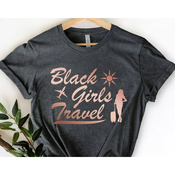 African Girl Travel Shirt, Black Girls Travel Shirts, Travel Plane ...