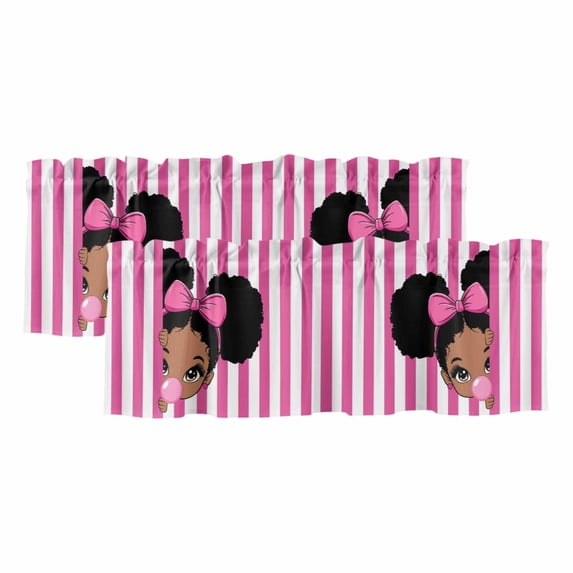 African Girl Valances for Windows, Decorative Rod Pocket Window Valance ...