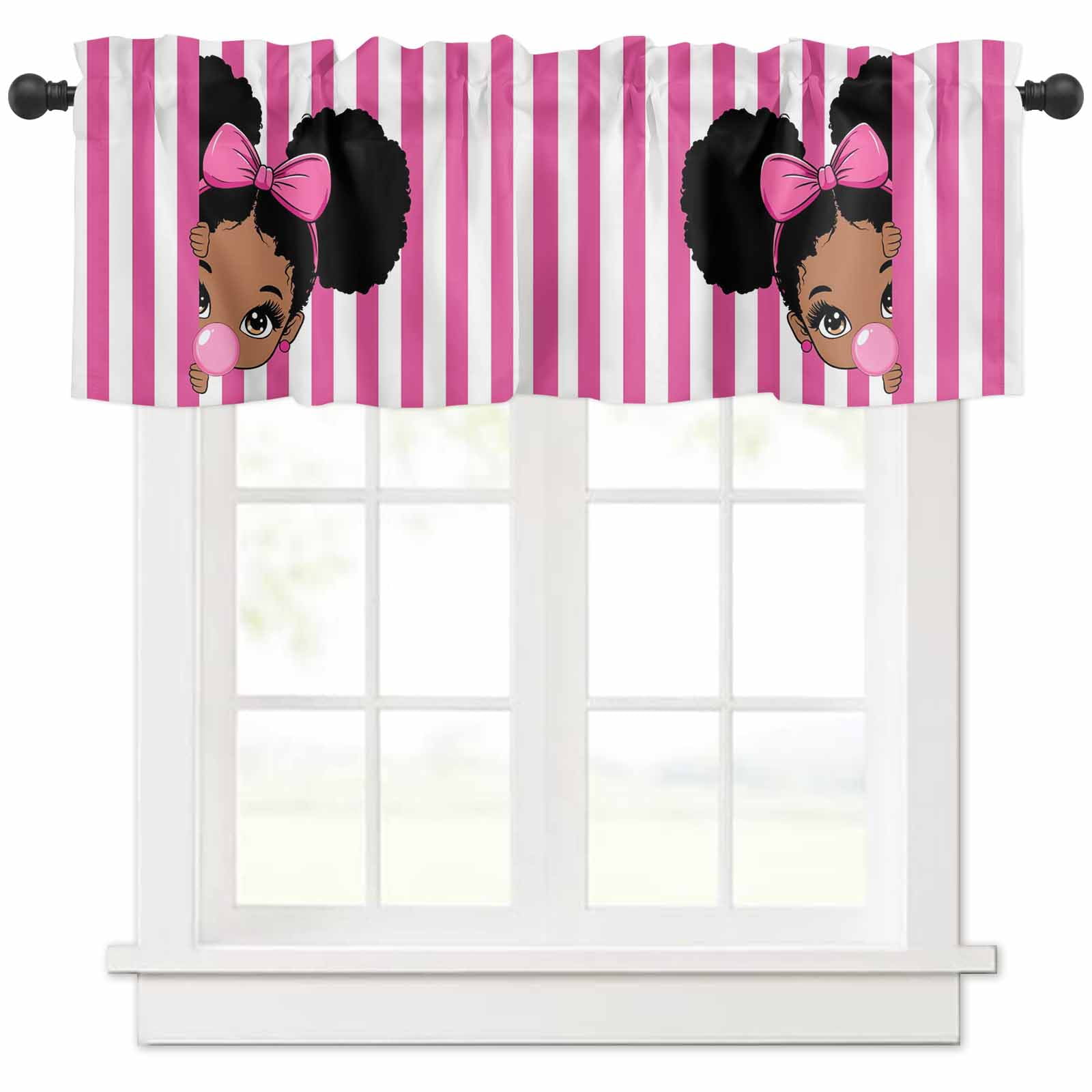 African Girl Valances for Windows Farmhouse Kitchen Curtains Valances ...