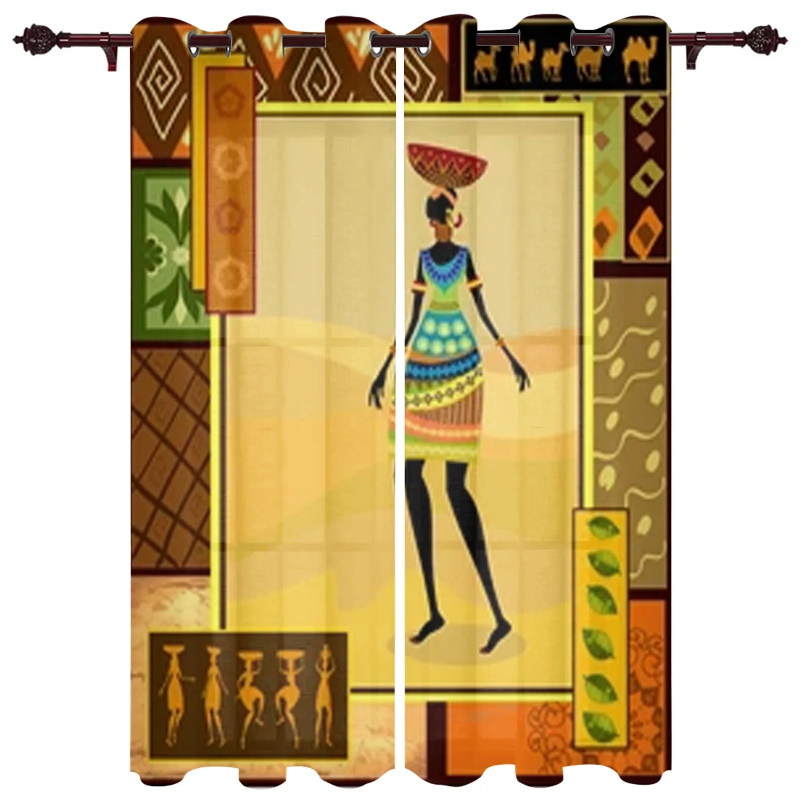 African Girl Window Curtains For Living Room Luxury Bedroom Decor ...