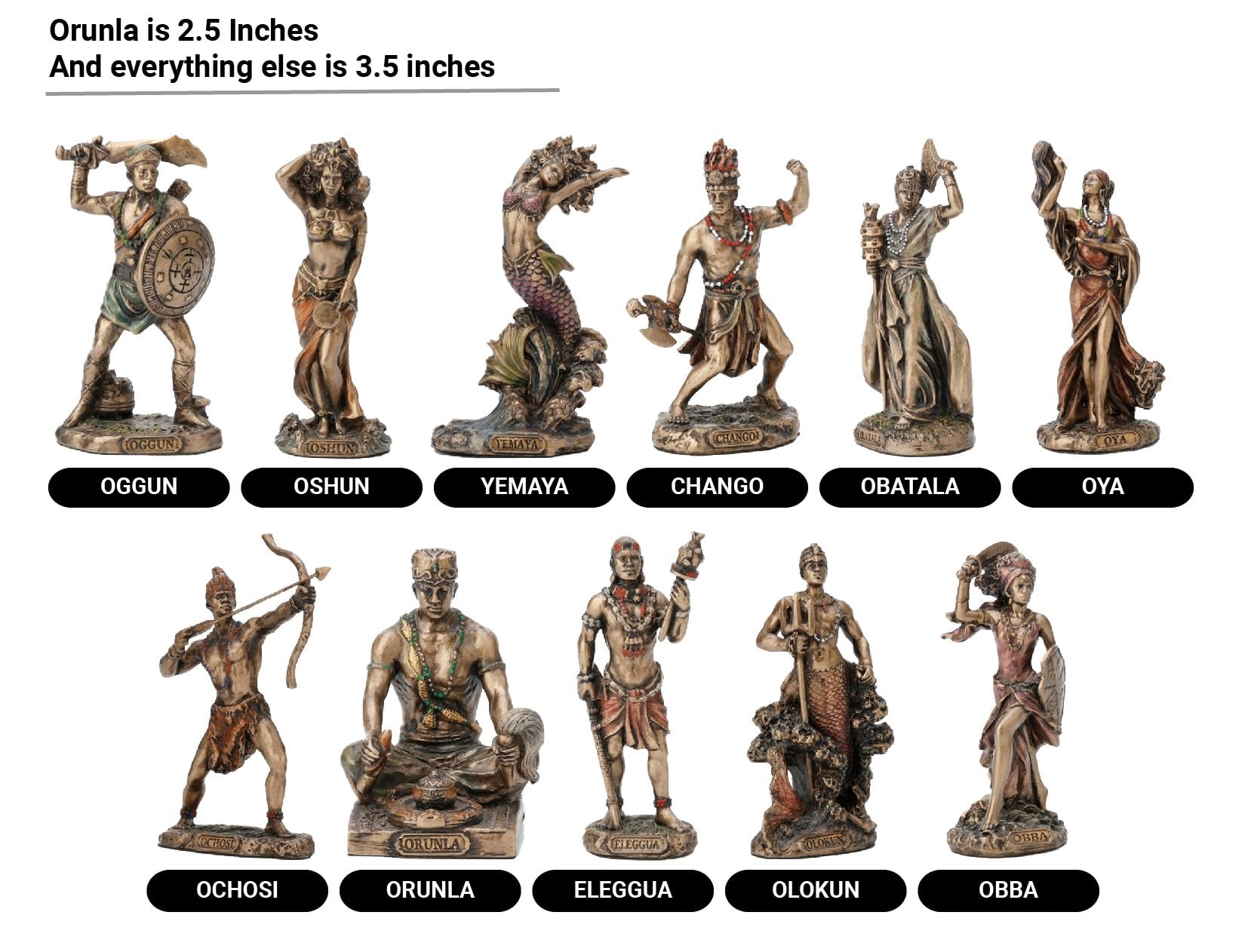 XoticBrands African Gods Pantheon Set 3.5” Polystone Sculptures (Count ...