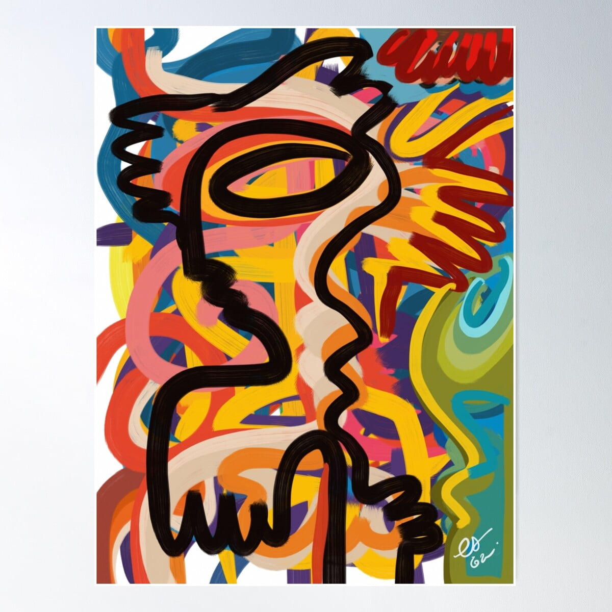 African Graffiti Expressionist Street Art By Emmanuel Signorino Poster ...