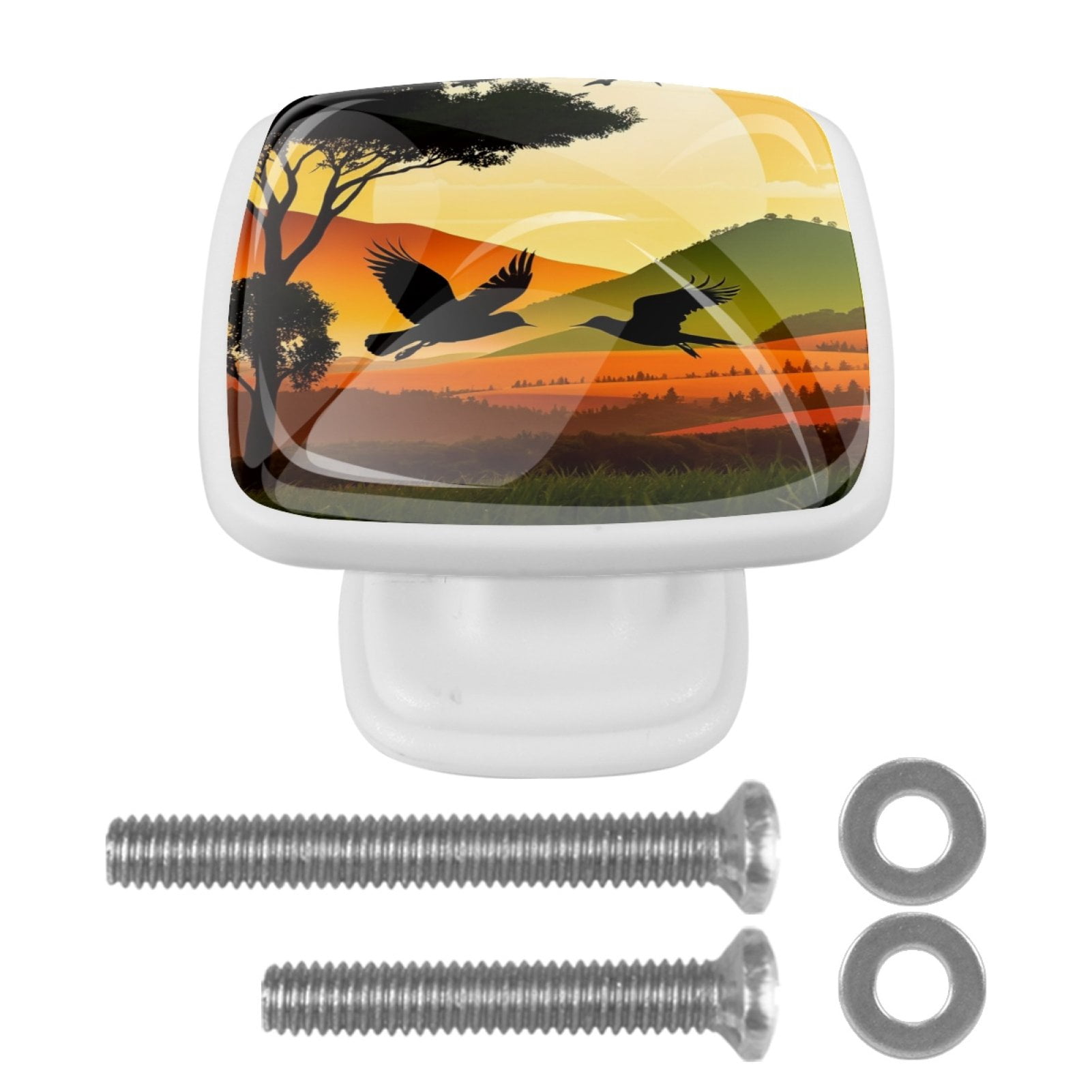 African Grassland Sunset Cabinets Door and Drawers Knobs Pulls ...