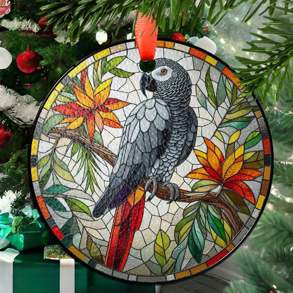 African Grey Parrot GLASS Hanging, Parrot Lover Decor, Bird Nerd, Home ...