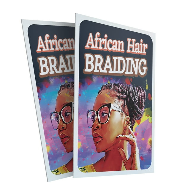 African Hair Braiding (2-PACK) 24" x 36" Plastic Signs | Sign Insert ...