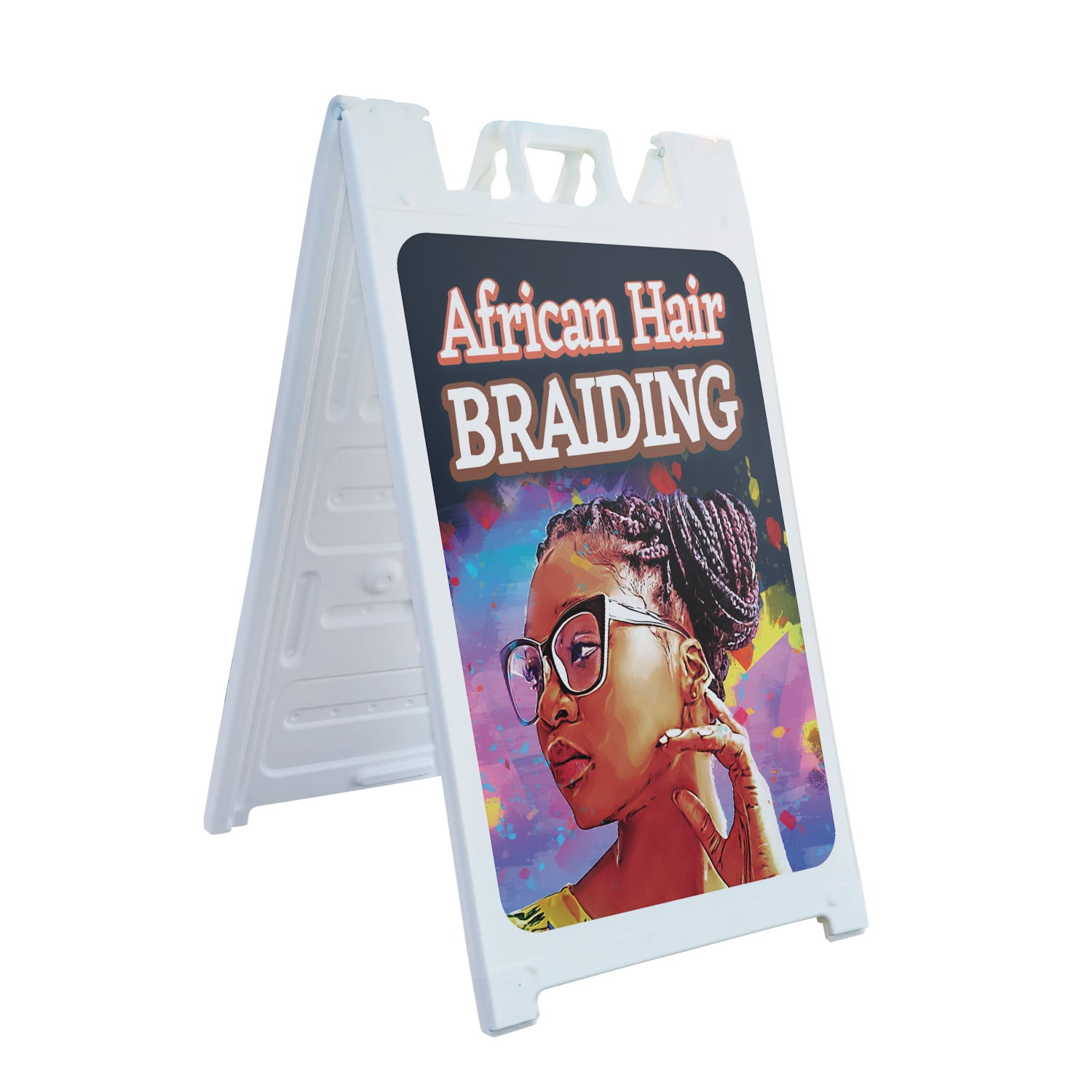 African Hair Braiding 24" x 36" Double Sided A-Frame Sidewalk Sign ...