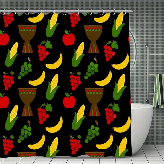 African Harvest Pattern Print Shower Curtain,Cloth Fabric Waterproof ...