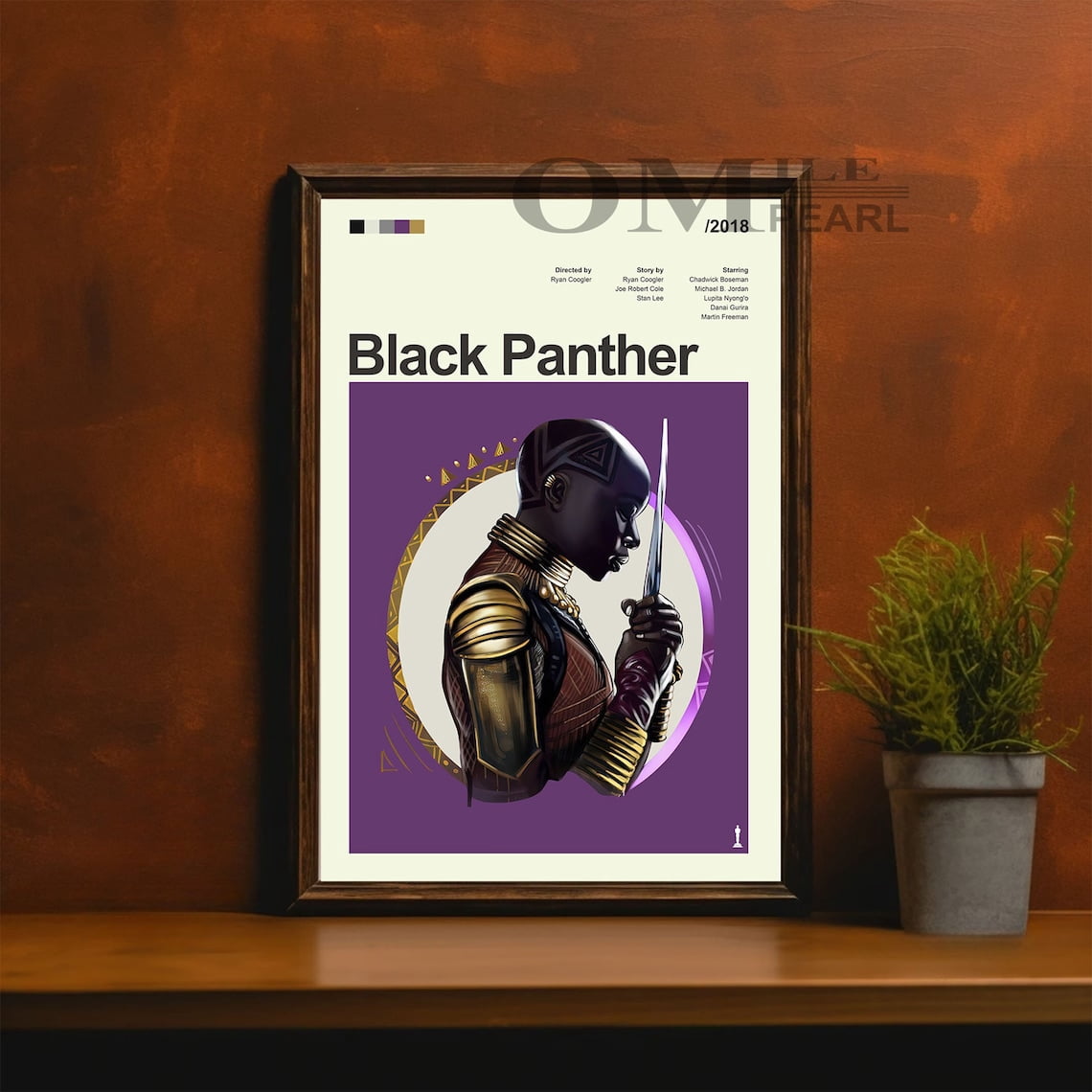 African Hero Wakanda Pride Black Panther Shield Minimalist Black and ...