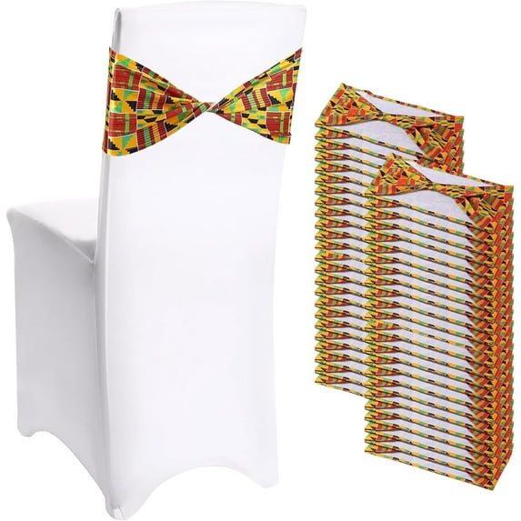 African Kente Chair Sashes Spandex Chair Covers Animal Print Elastic ...
