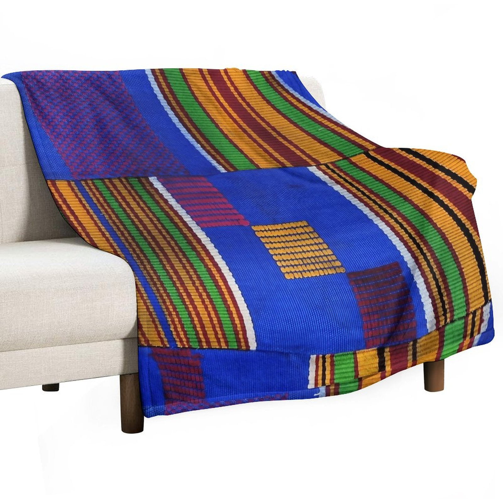 African Kente Cloth Flannel Blanket Lightweight Blanket for Couch Sofa ...