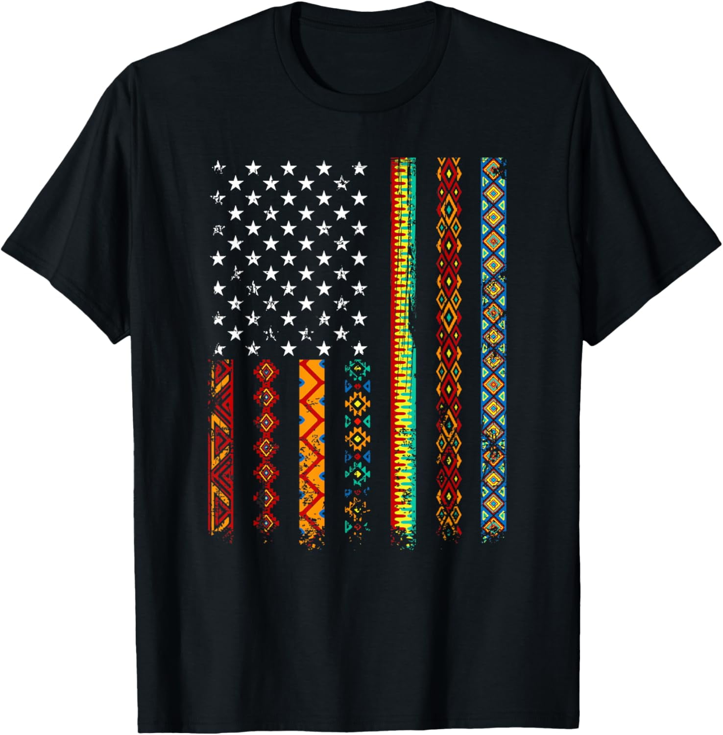 African Kente Cloth Shirts American Flag T-Shirt - Walmart.com