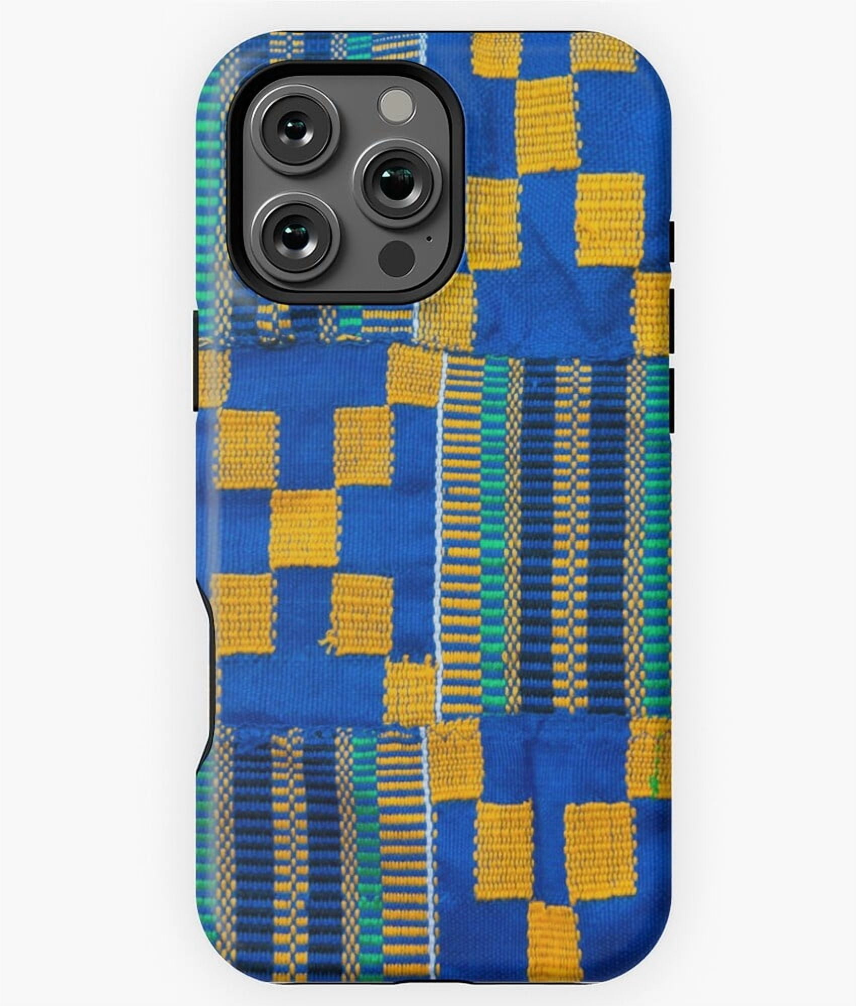 African Kente Cloth Textile Print Phone Case for iPhone 16 15 14 13 12 ...