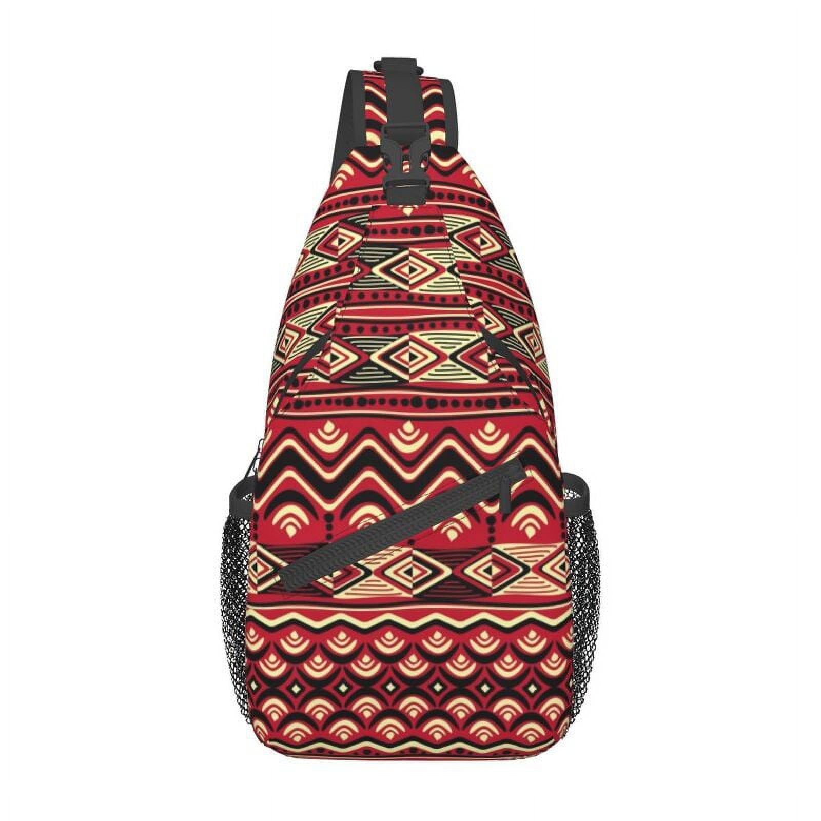 African Kente Design Sling Crossbody Backpack Traditional Africa Ethnic ...