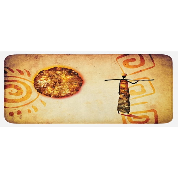 African Kitchen Mat, Exotic Patterns with Sun and Infinity Cultural ...