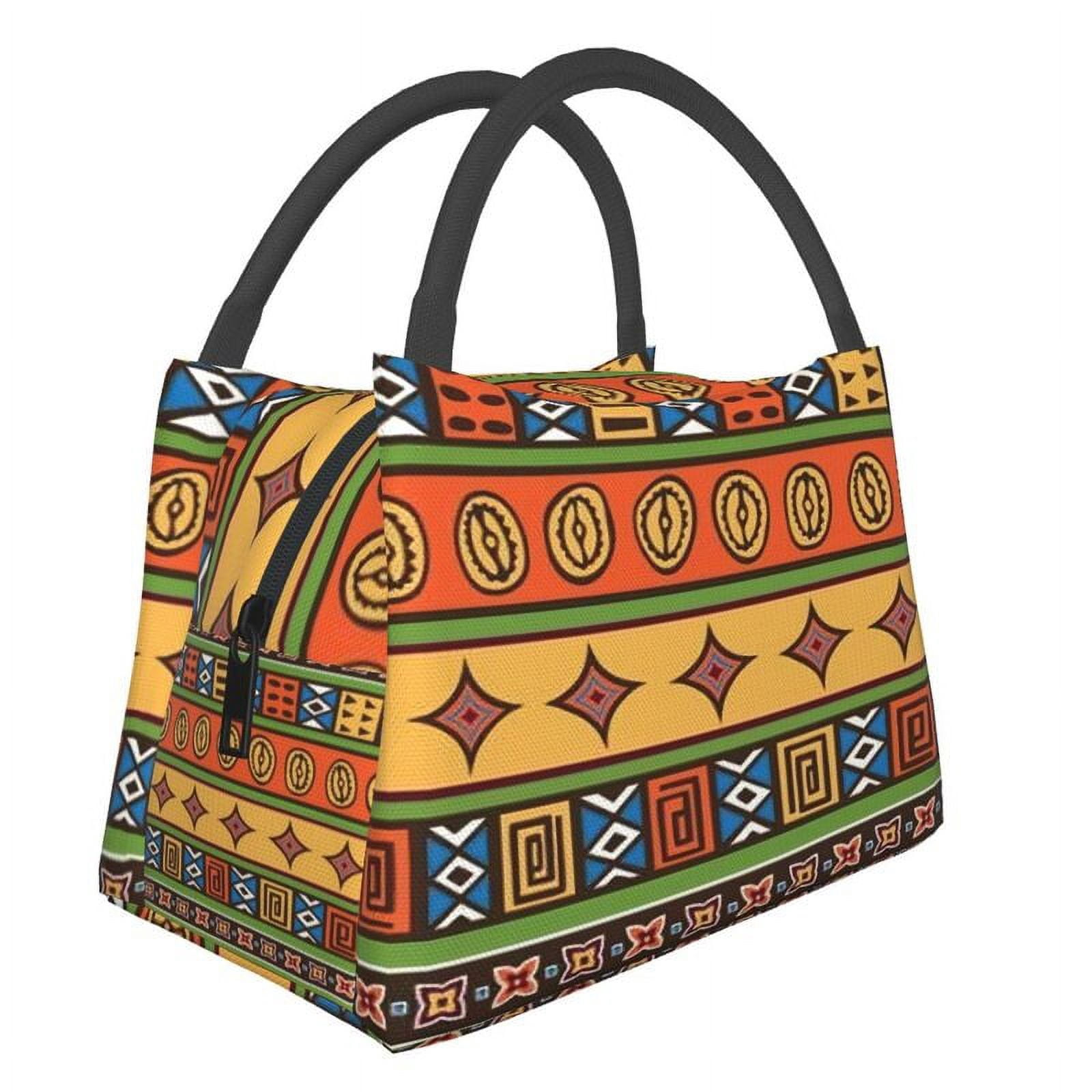African Kitenge Ankara Insulated Lunch Bags Women Africa Ethnic Art ...
