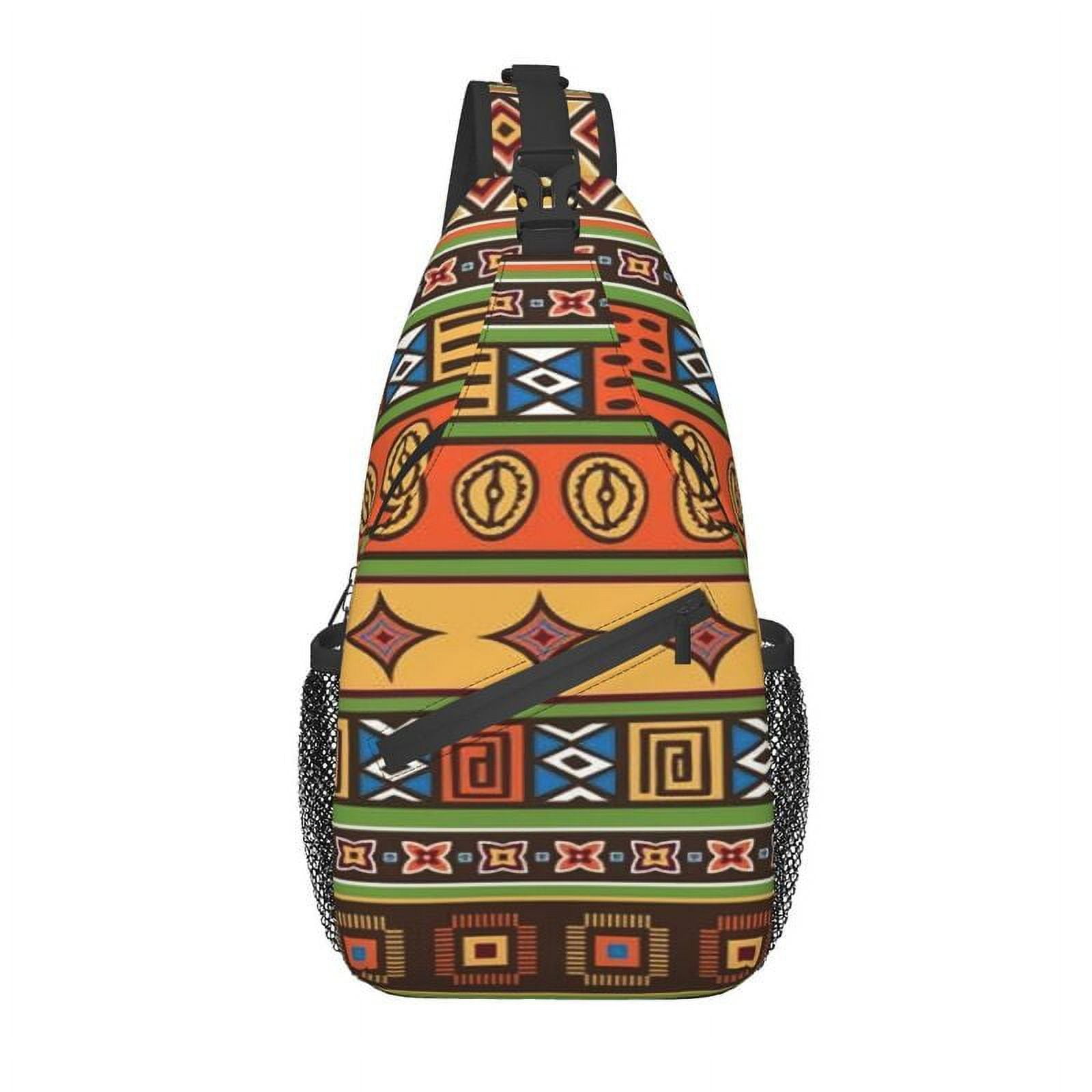 Ankara Kitenge African Print Sling Bag for Men Fashion Geometric ...