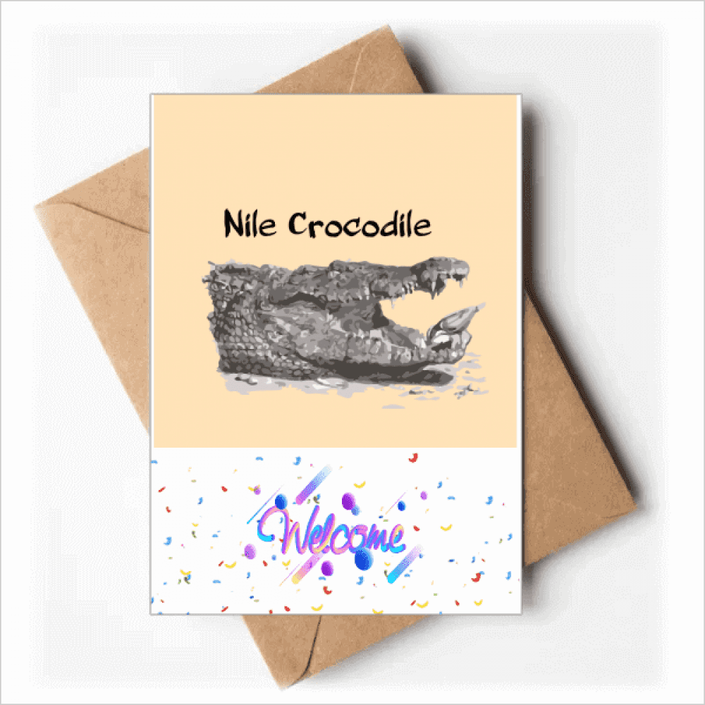 African Large Fish Alligator Welcome Back Greeting Cards Envelopes ...