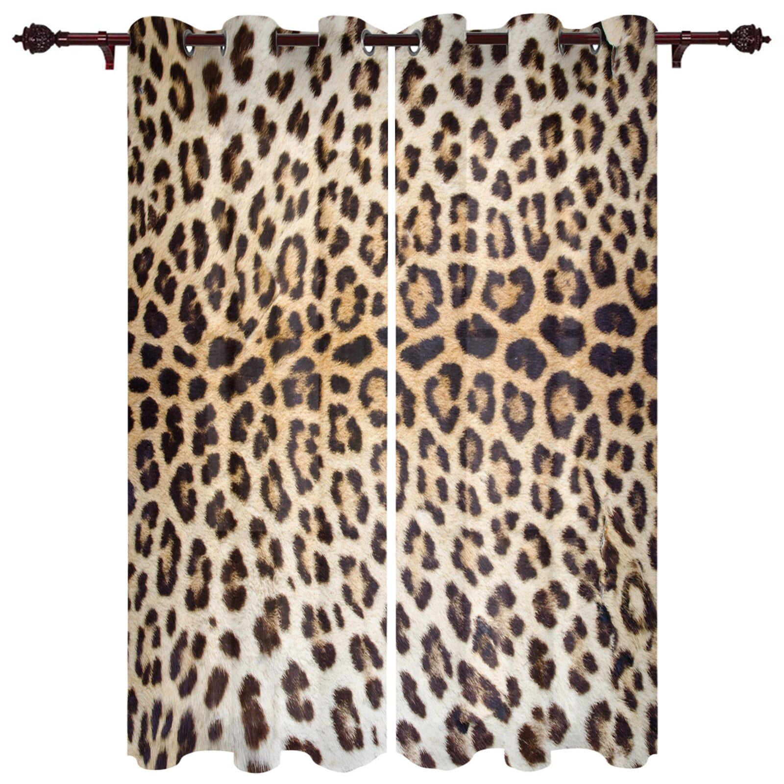 African Leopard Print Curtain Wild Animal Skin Texture Print Bedroom ...
