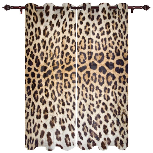 African Leopard Print Curtain Wild Animal Skin Texture Print Bedroom ...