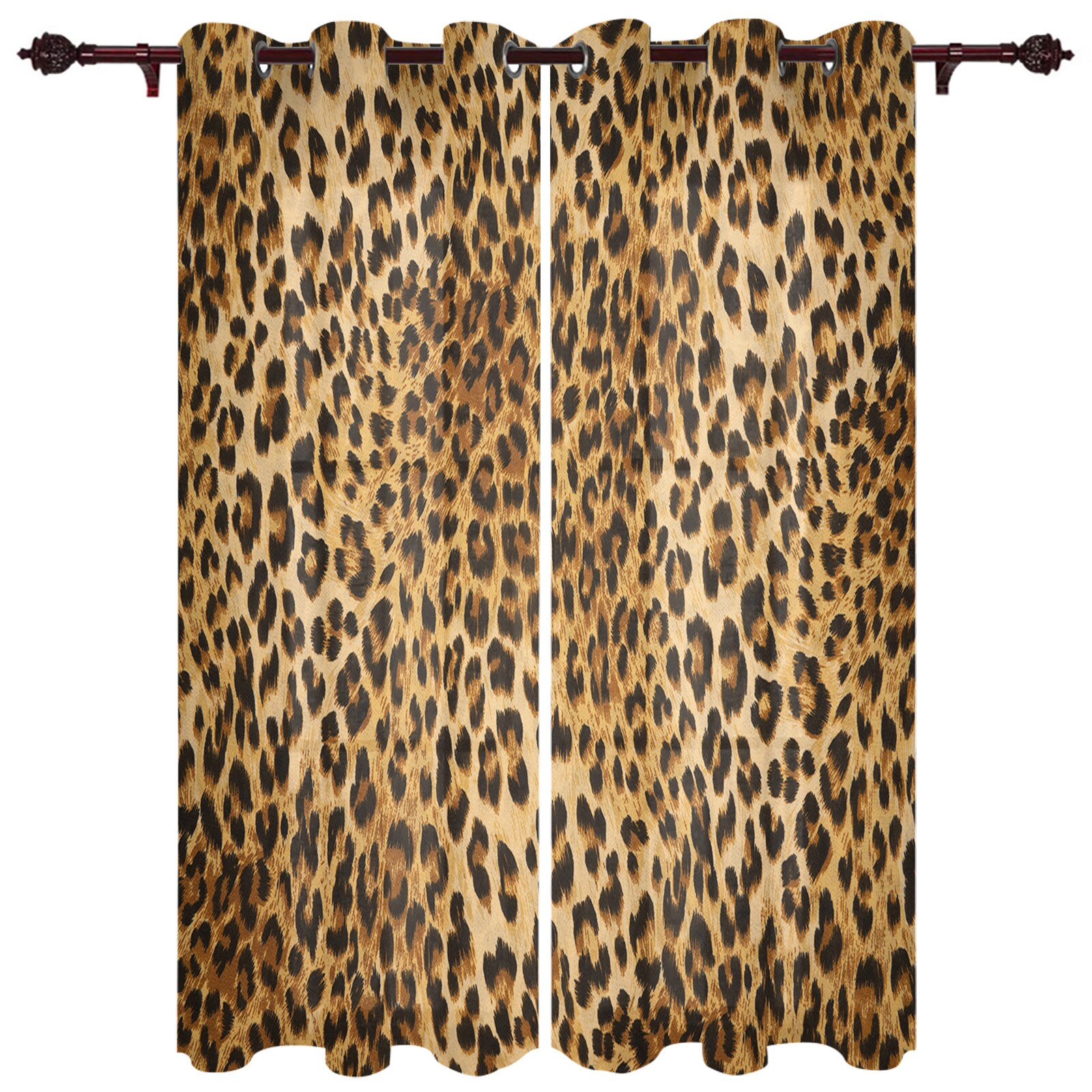 African Leopard Print Curtain Wild Animal Skin Texture Print Bedroom ...