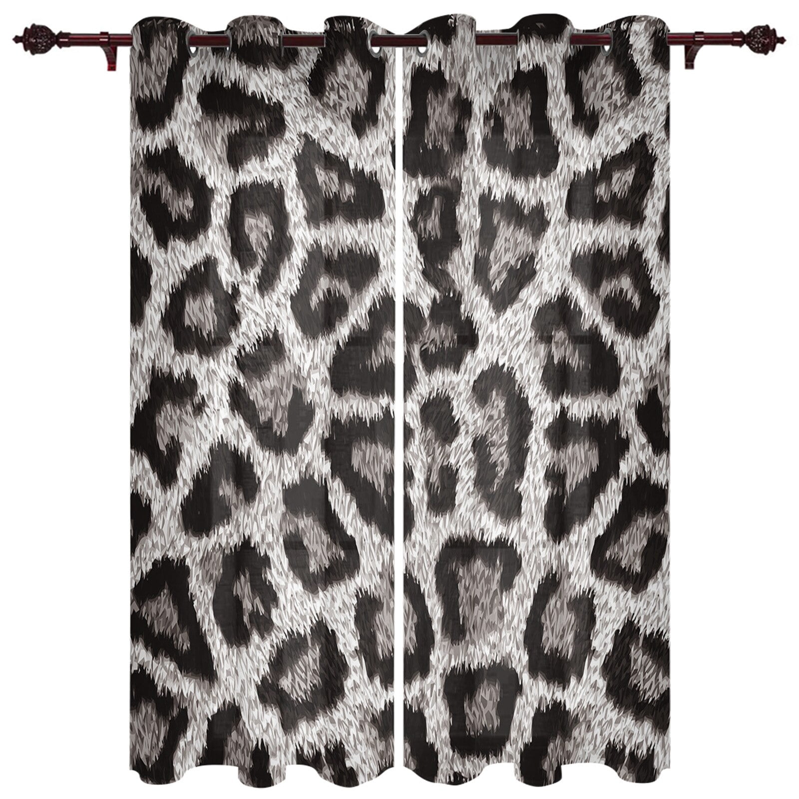 African Leopard Print Curtain Wild Animal Skin Texture Print Bedroom ...