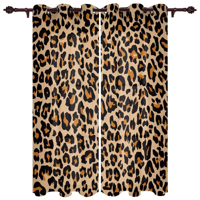 African Leopard Print Curtain Wild Animal Skin Texture Print Bedroom ...