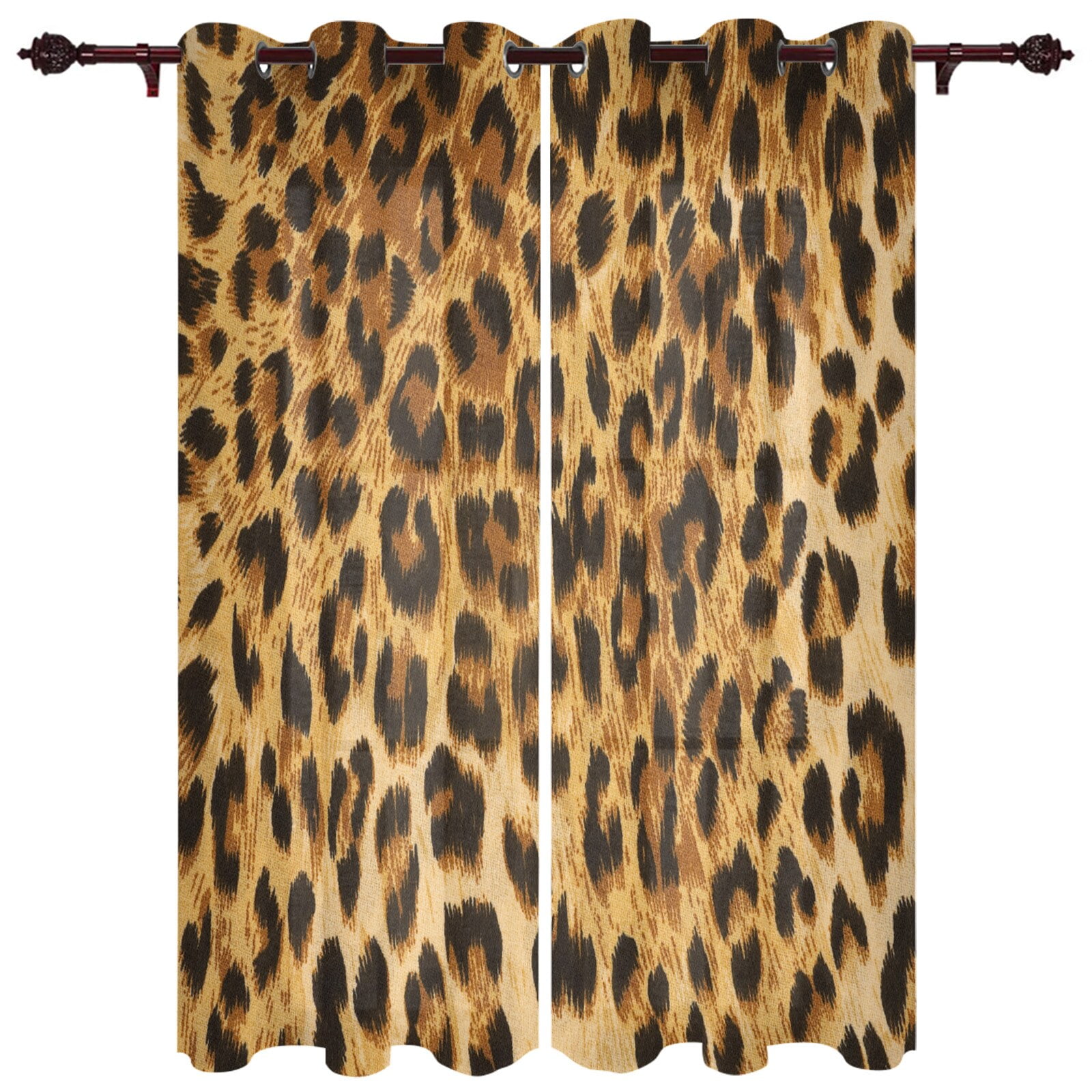 African Leopard Print Curtain Wild Animal Skin Texture Print Bedroom ...