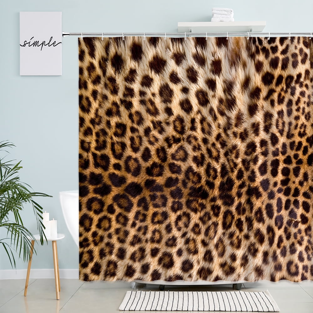 African Leopard Shower Curtain Wild Animal Beast Texture Retro Style ...