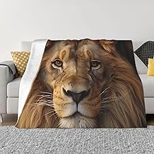 African Lion Head Blankets for Couch Soft Fleece Throw Blanket Luxury ...