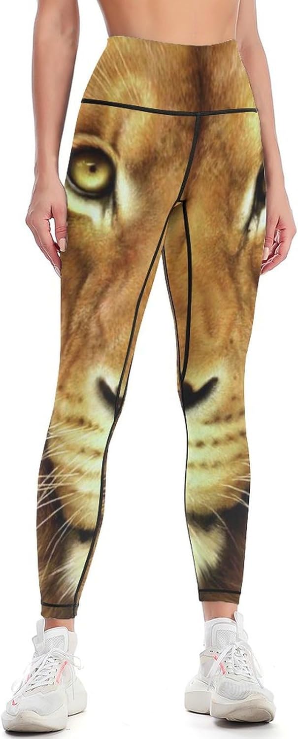 African Lion Workout Leggings for Women High Waisted Tummy Control Yoga ...