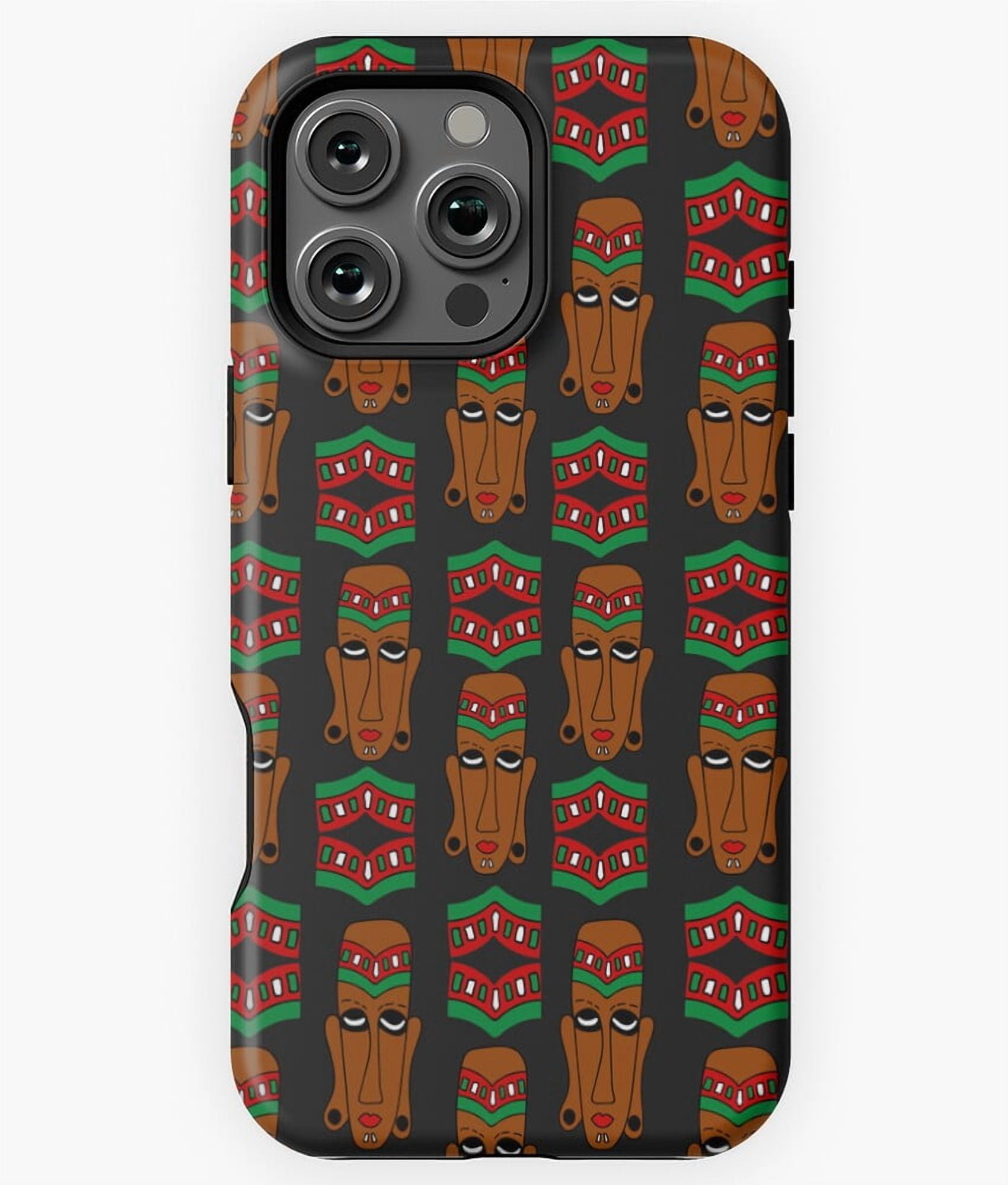 African Masks Print Kwanzaa Art Phone Case for iPhone 16 15 14 13 12 11 ...