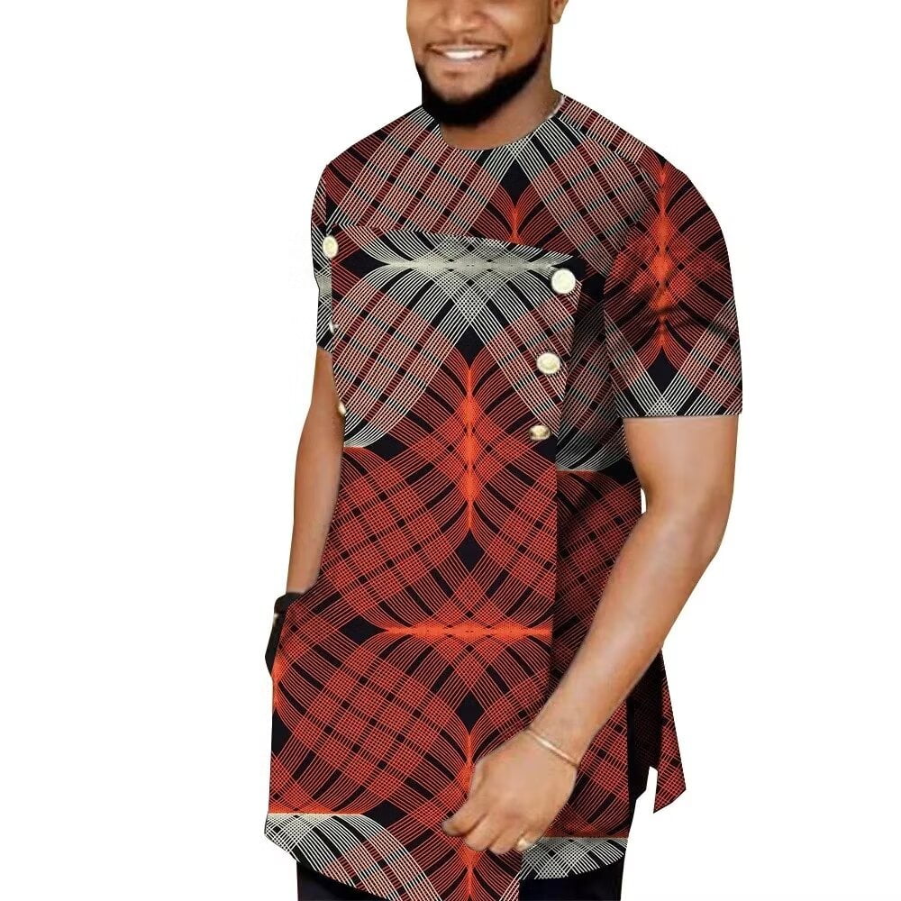 African Men Clothes Ankara short sleeve Shirt Africa Style Men's Blouse ...