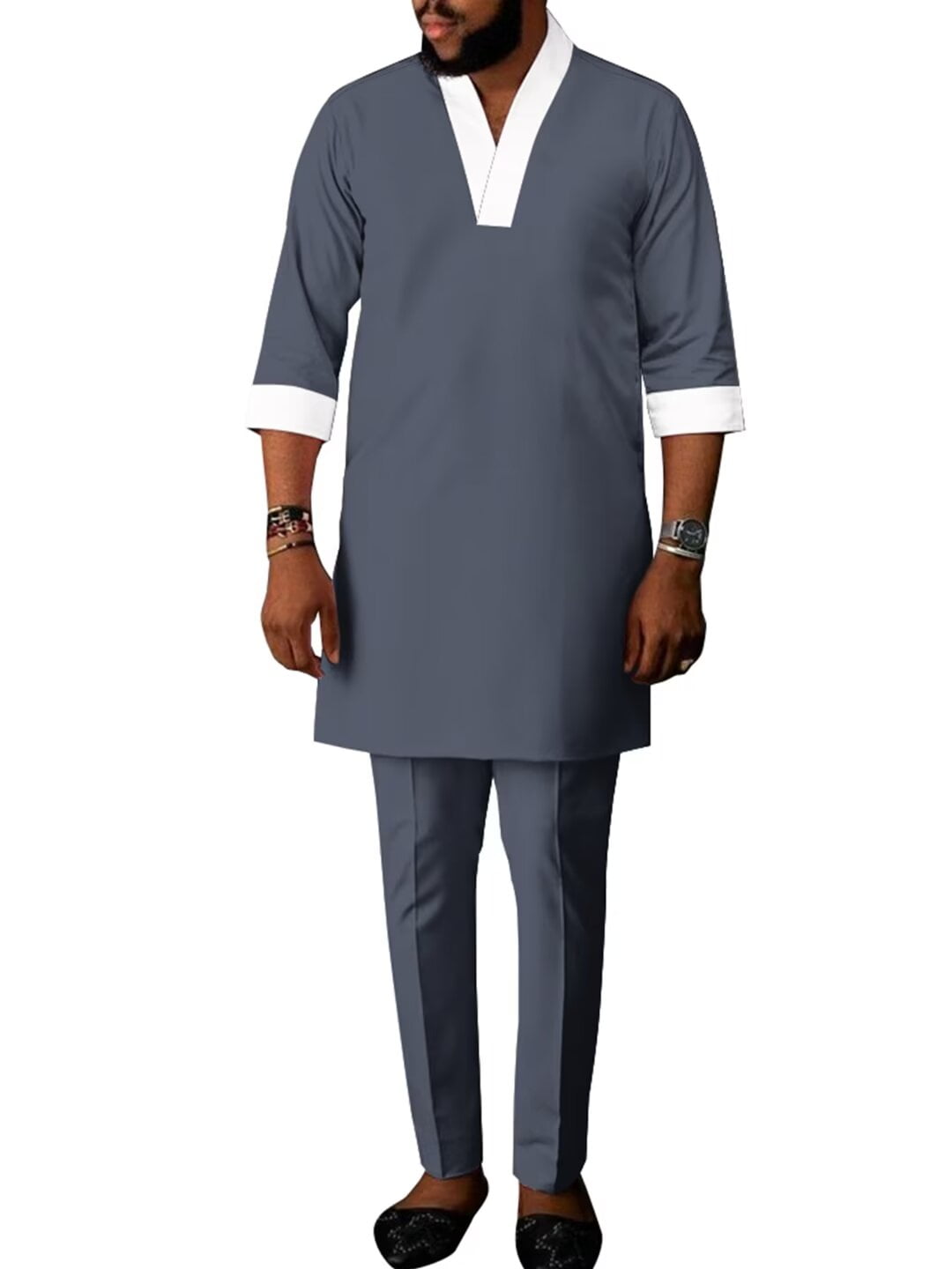 African Mens Clothing 2 pcs Set Dashiki Party Outfits Wedding Half ...