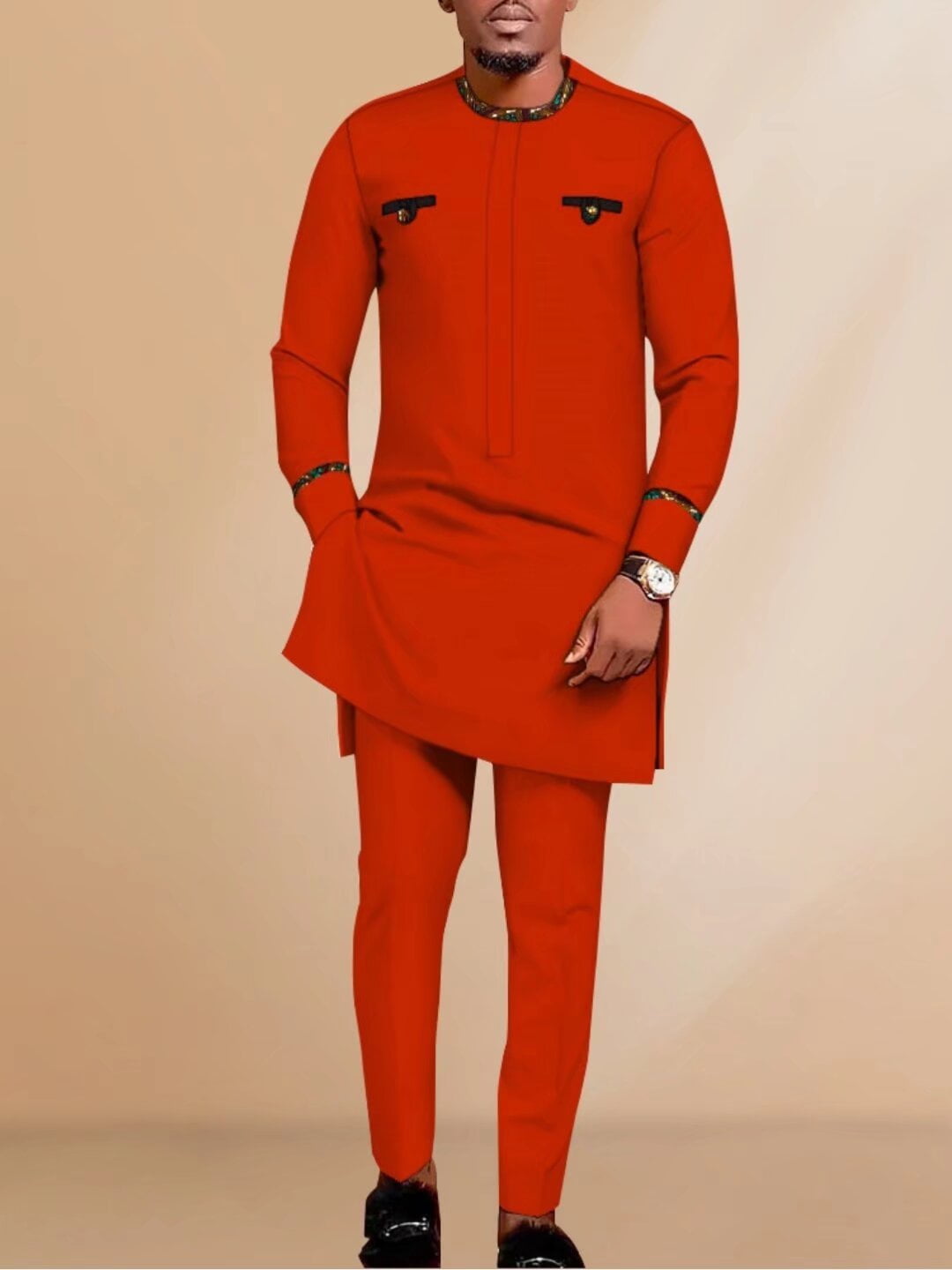 African Mens Clothing Traditional Dashiki Ankara Top and Pant Set Long ...