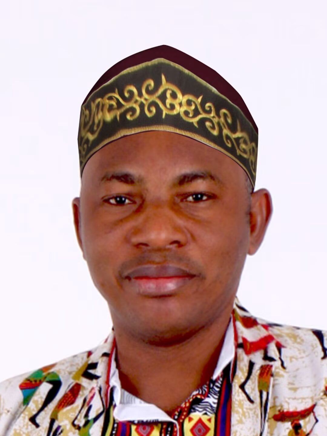 African Mens Kufi Hat with Gold Embroidery Ankara Cotton Kufi Hats Men ...