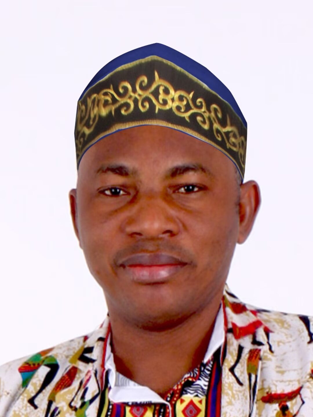 African Mens Kufi Hat with Gold Embroidery Ankara Cotton Kufi Hats Men ...